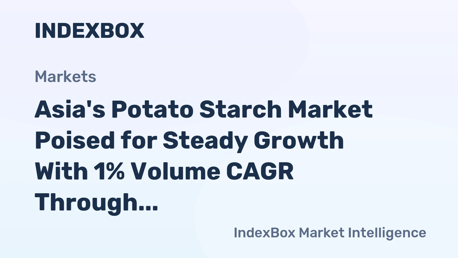 Asia's Potato Starch Market Poised for Steady Growth With 1% Volume CAGR Through 2035