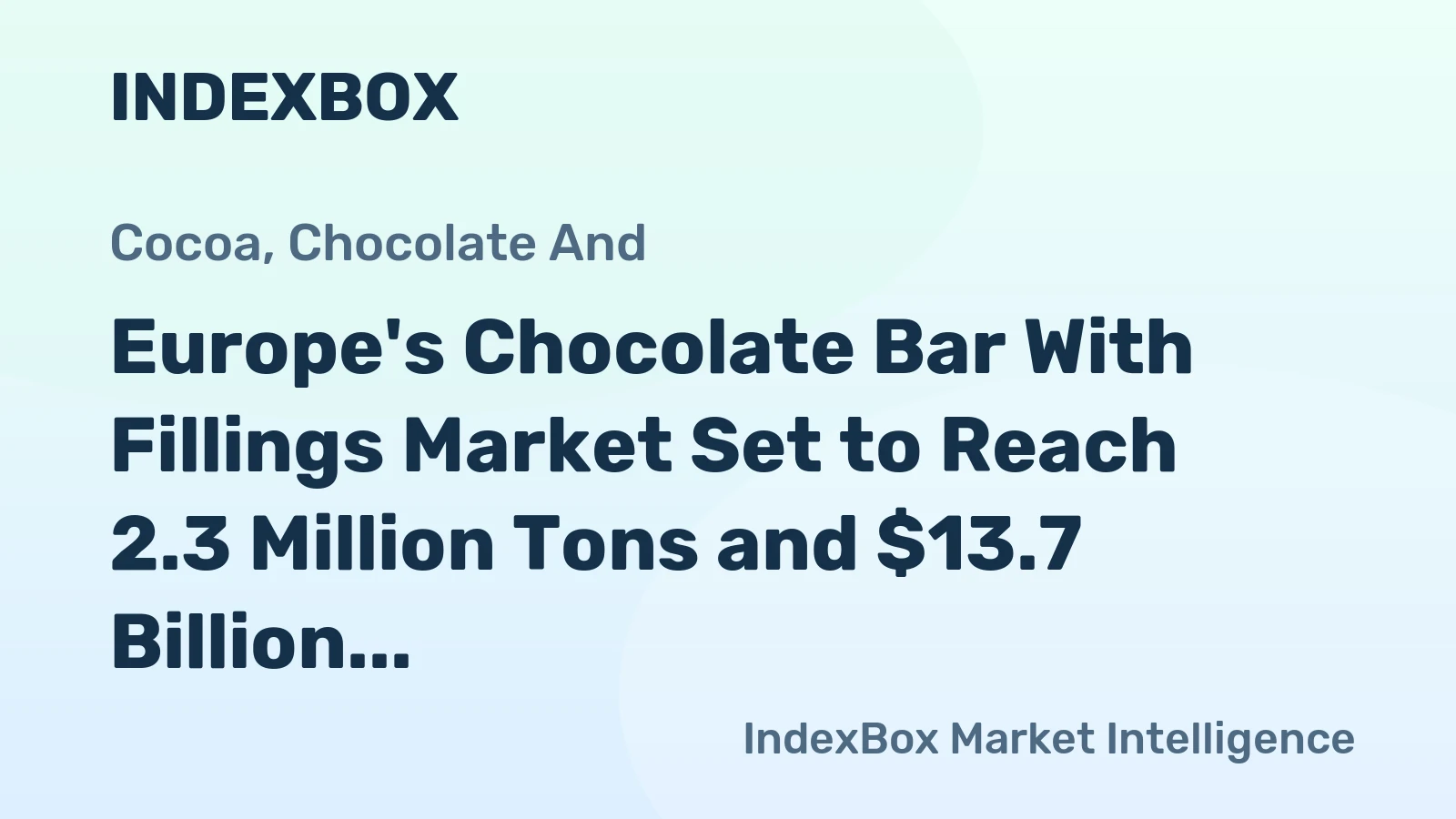 Europe's Chocolate Bar With Fillings Market Set to Reach 2.3 Million Tons and $13.7 Billion