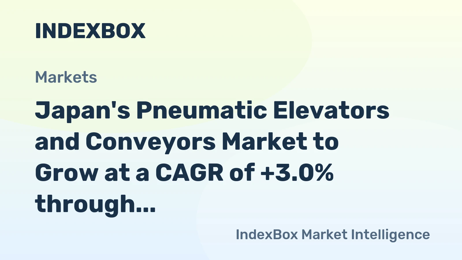 Japan's Pneumatic Elevators and Conveyors Market to Grow at a CAGR of +3.0% through 2035