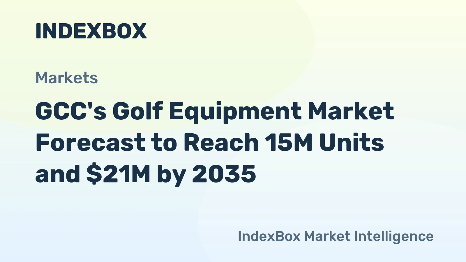 GCC's Golf Equipment Market Forecast to Reach 15M Units and $21M by 2035