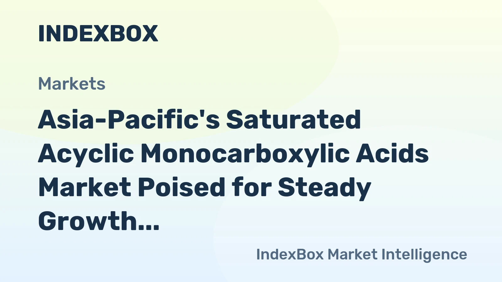 Asia-Pacific's Saturated Acyclic Monocarboxylic Acids Market Poised for Steady Growth With 1.1% Volume CAGR Through 2035