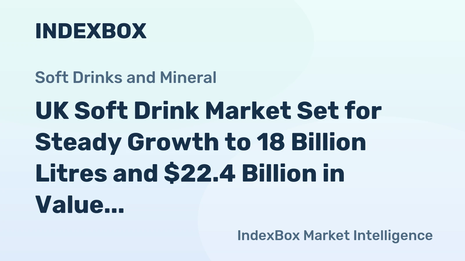 UK Soft Drink Market Set for Steady Growth to 18 Billion Litres and $22.4 Billion in Value