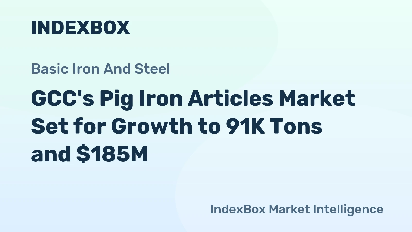 GCC's Pig Iron Articles Market Set for Growth to 91K Tons and $185M