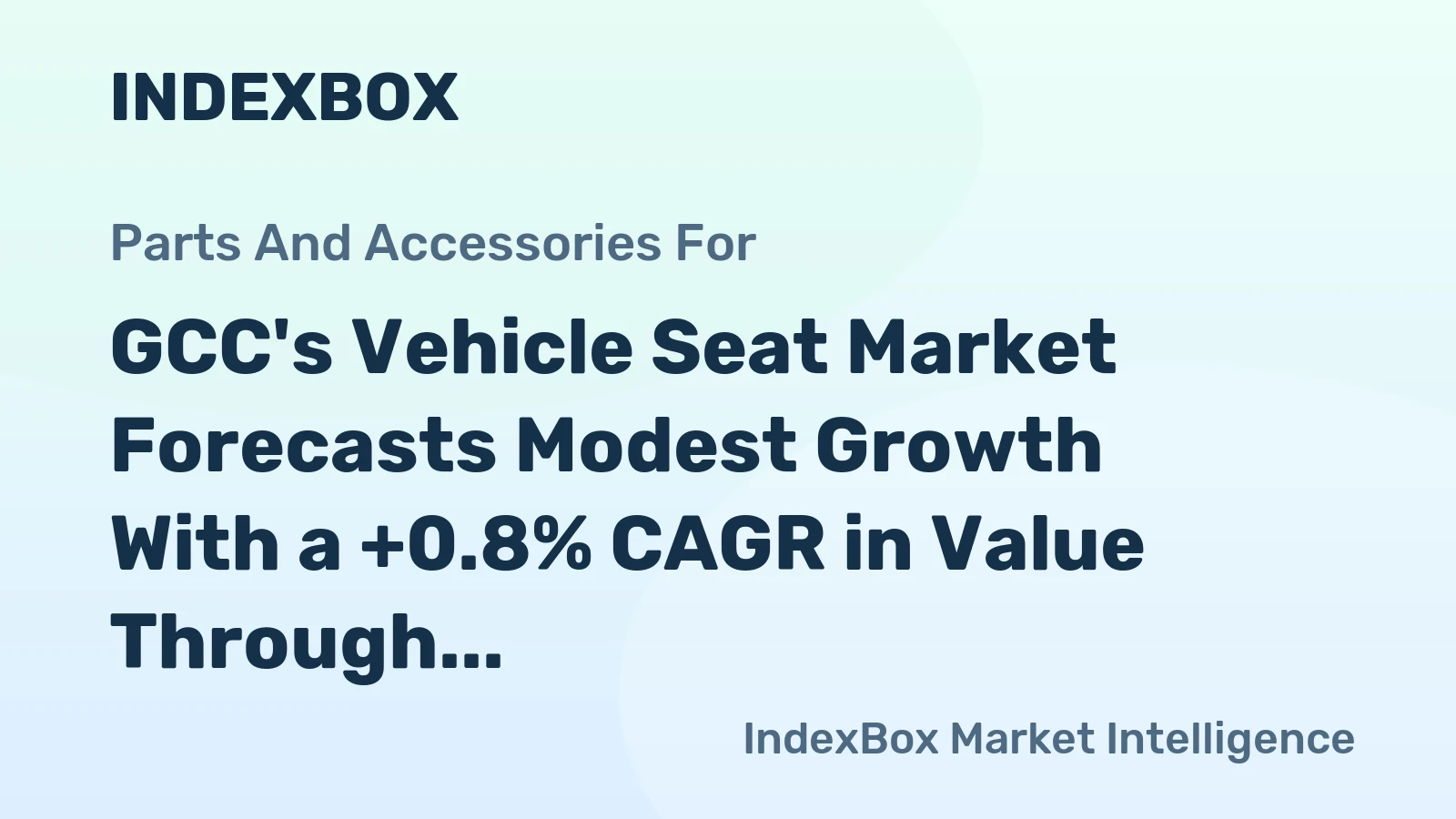 GCC's Vehicle Seat Market Forecasts Modest Growth With a +0.8% CAGR in Value Through 2035