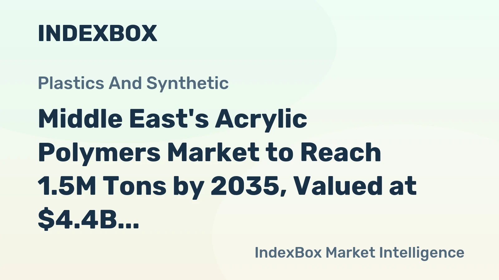 Middle East's Acrylic Polymers Market to Reach 1.5M Tons by 2035, Valued at $4.4B