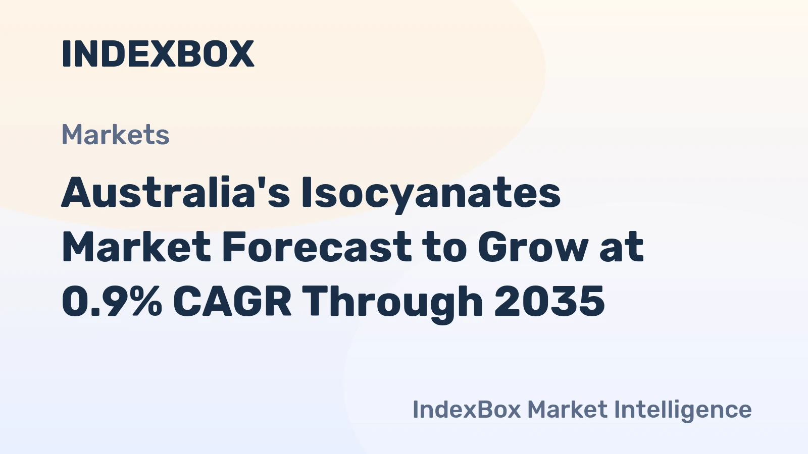 Australia's Isocyanates Market Forecast to Grow at 0.9% CAGR Through 2035