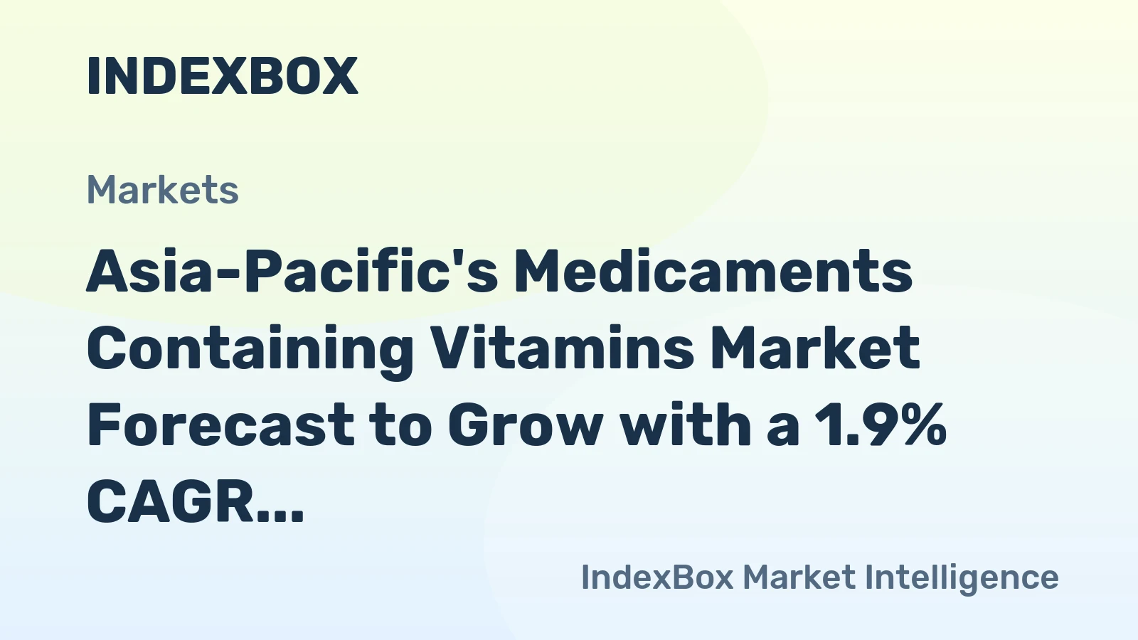 Asia-Pacific's Medicaments Containing Vitamins Market Forecast to Grow with a 1.9% CAGR