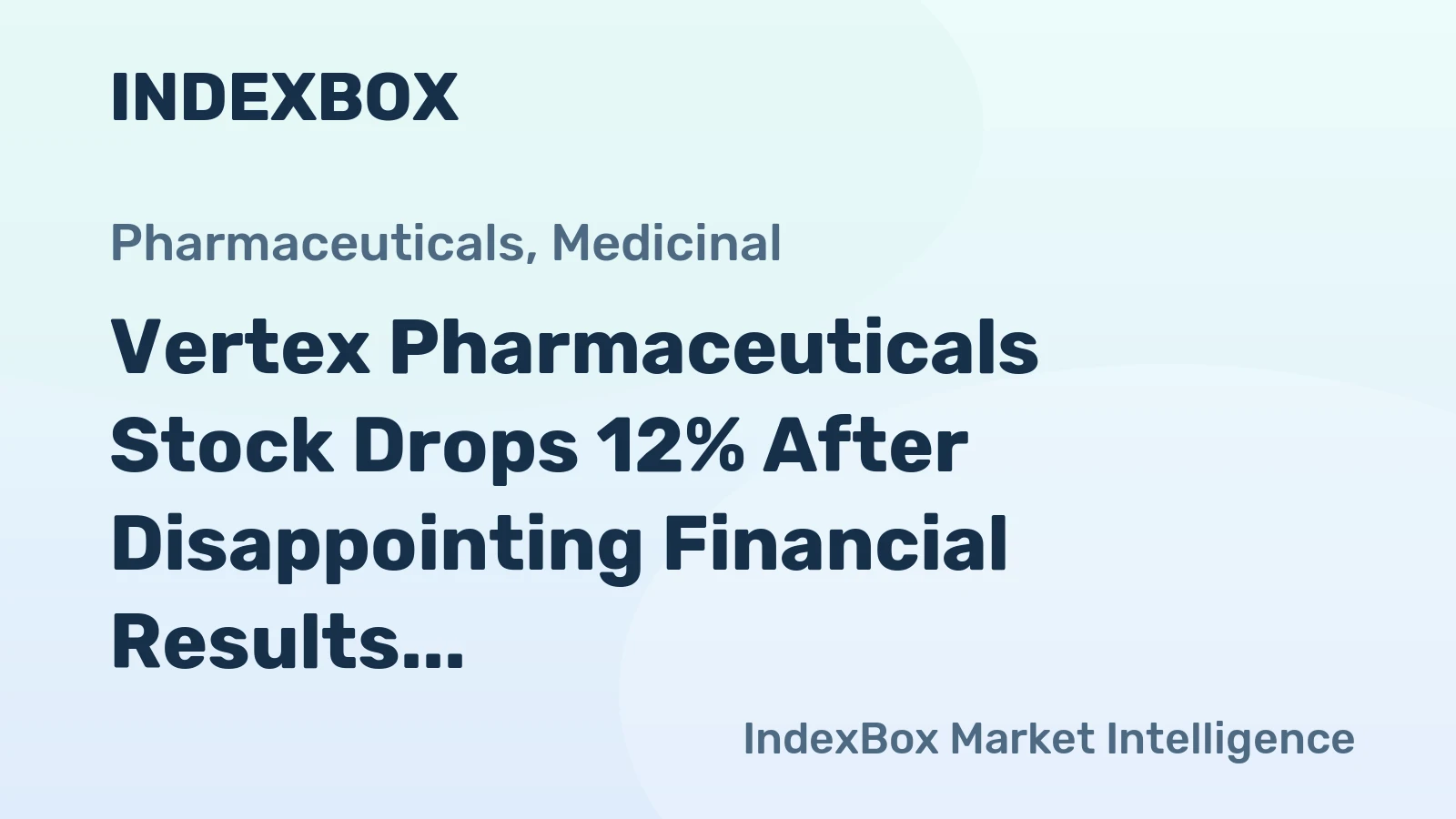 Vertex Pharmaceuticals Stock Drops 12% After Disappointing Financial Results