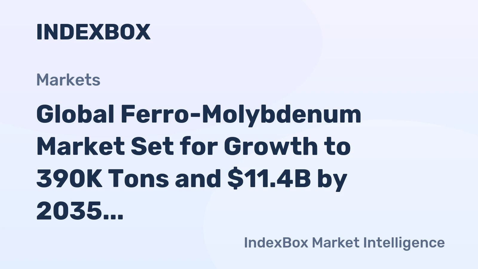 Global Ferro-Molybdenum Market Set for Growth to 390K Tons and $11.4B by 2035