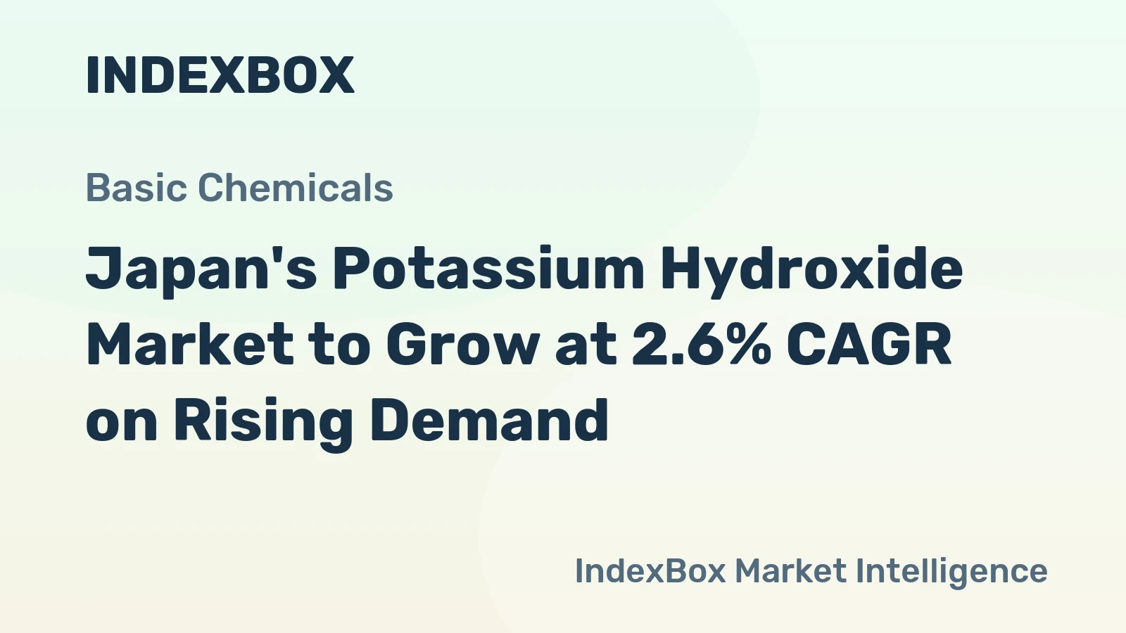 Japan's Potassium Hydroxide Market to Grow at 2.6% CAGR on Rising Demand