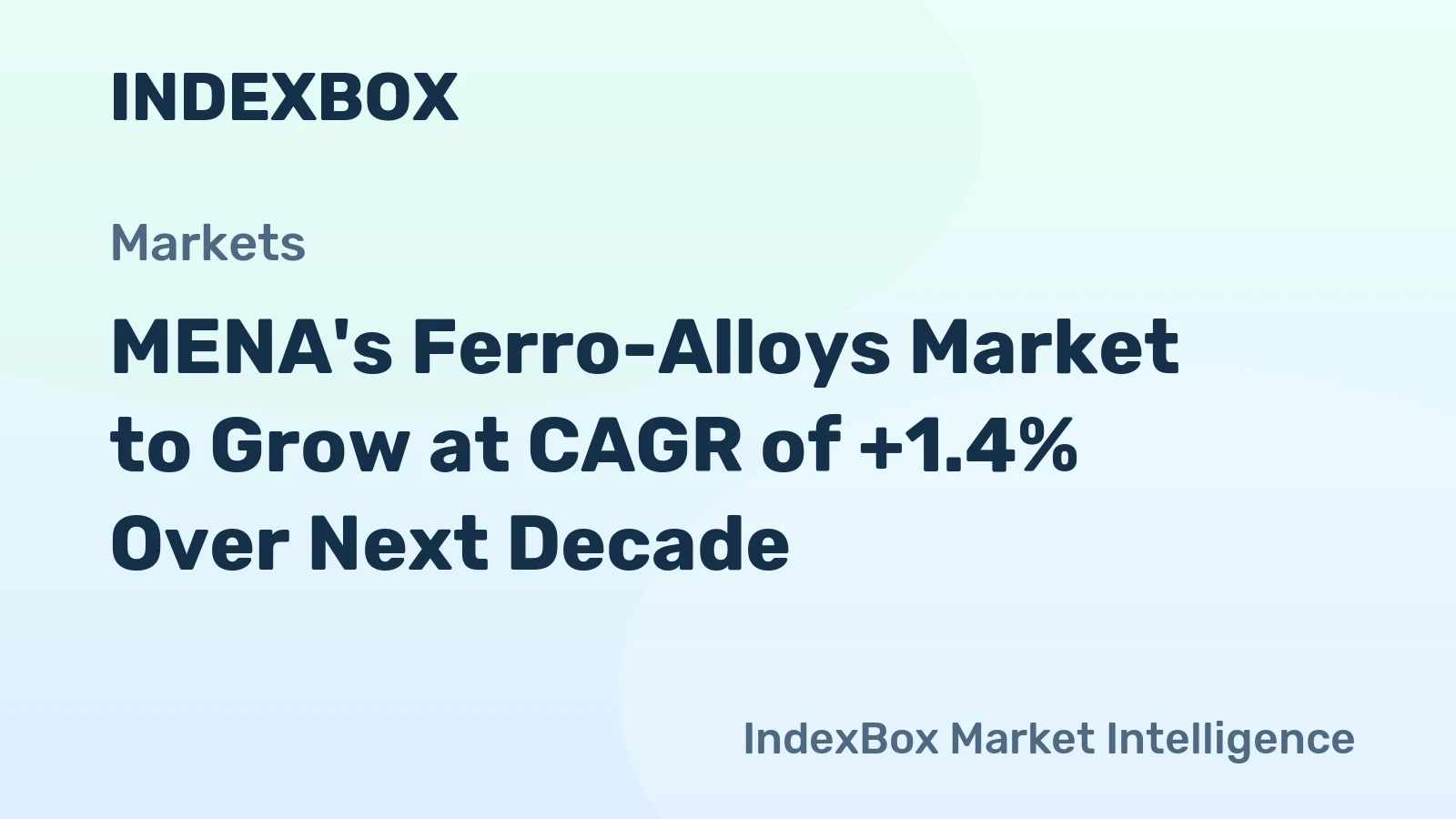 MENA's Ferro-Alloys Market to Grow at CAGR of +1.4% Over Next Decade