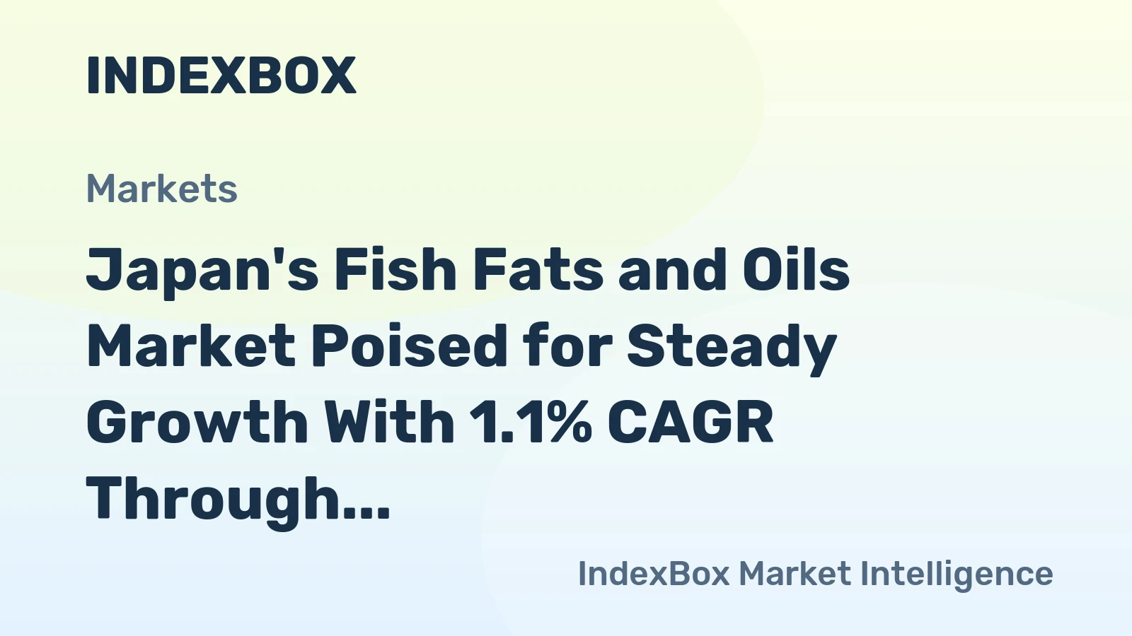 Japan's Fish Fats and Oils Market Poised for Steady Growth With 1.1% CAGR Through 2035