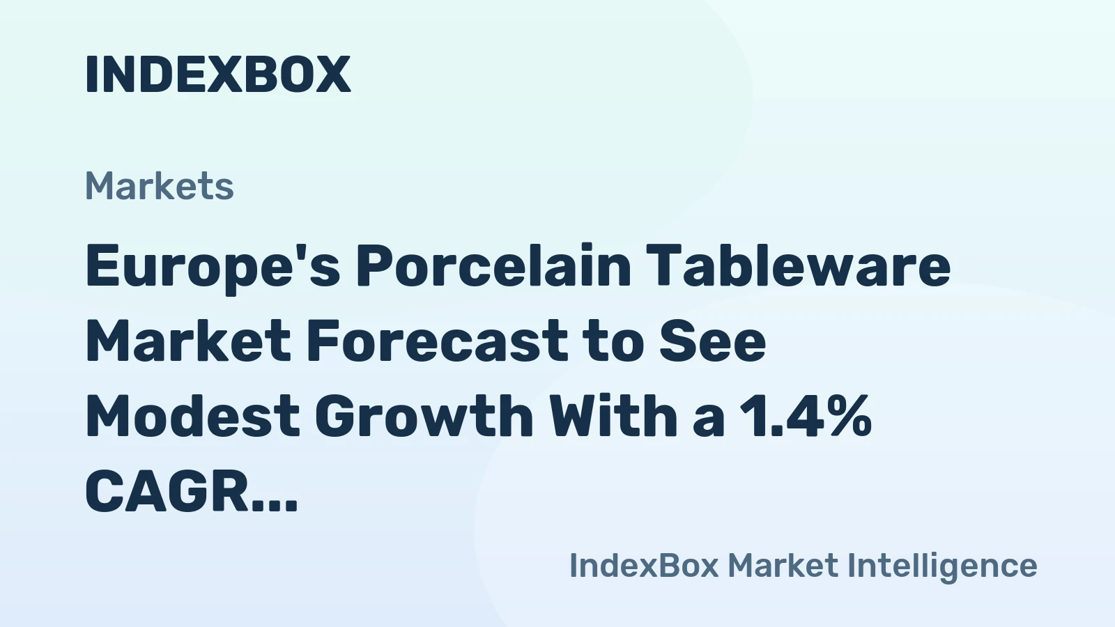 Europe's Porcelain Tableware Market Forecast to See Modest Growth With a 1.4% CAGR Through 2035