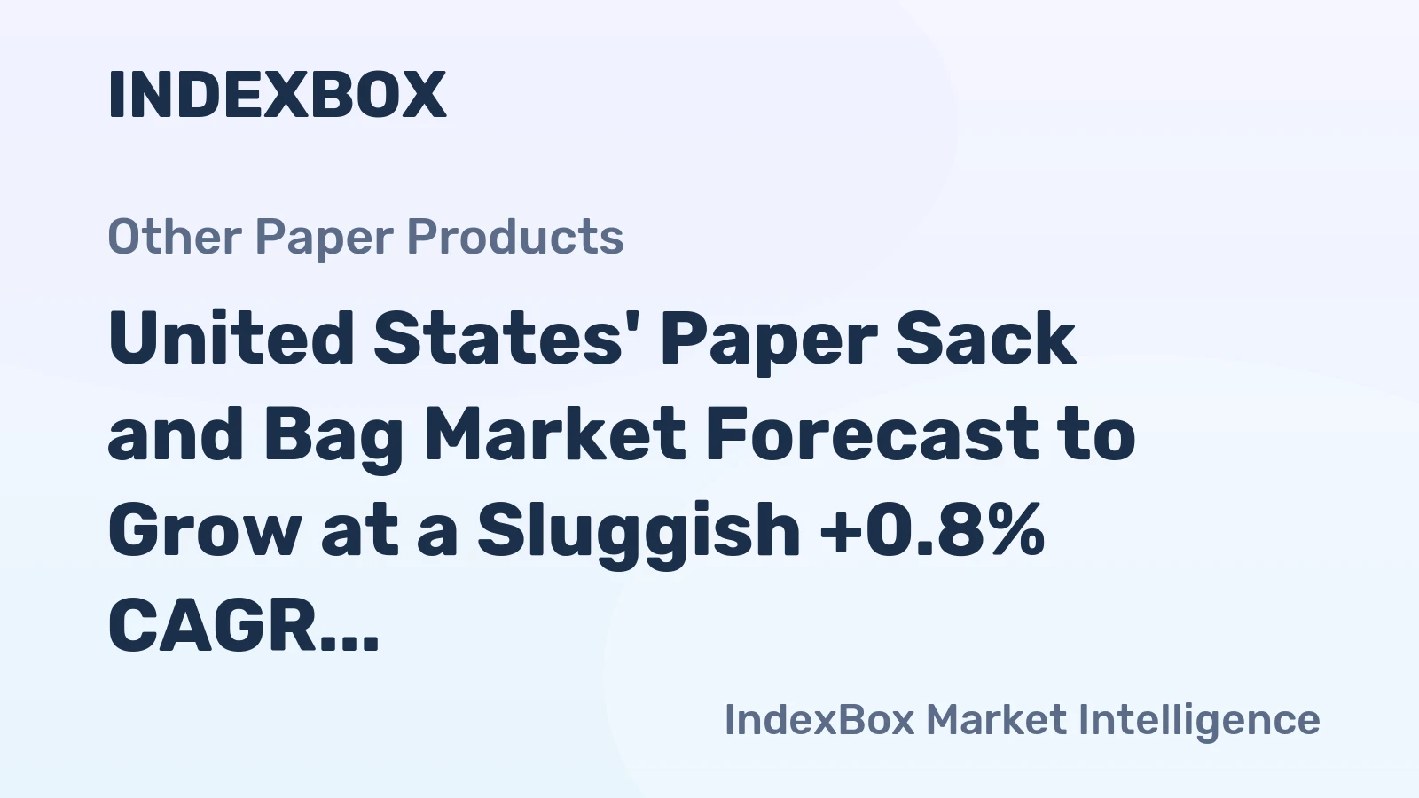 United States' Paper Sack and Bag Market Forecast to Grow at a Sluggish +0.8% CAGR Through 2035