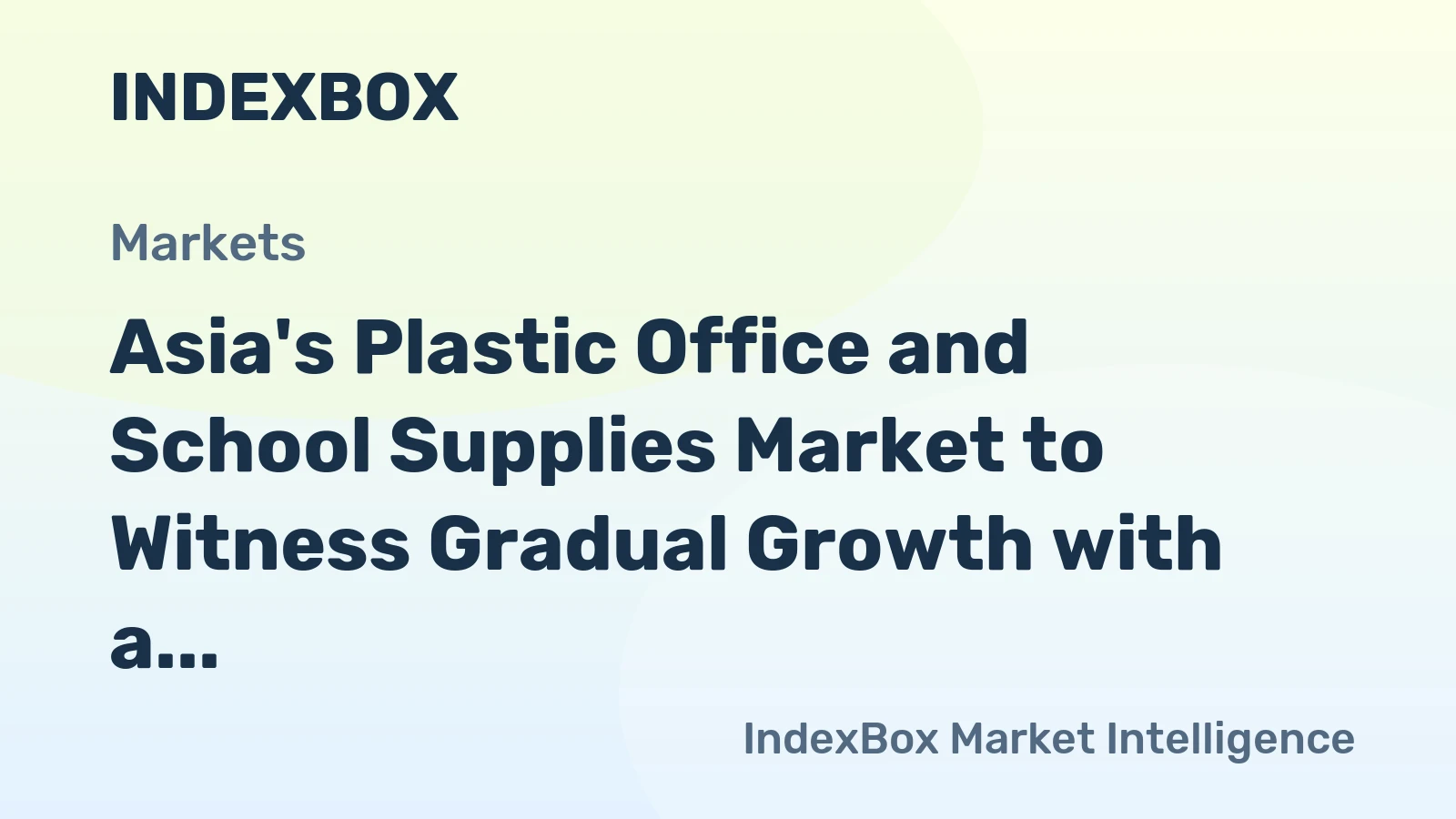 Asia's Plastic Office and School Supplies Market to Witness Gradual Growth with a CAGR of +0.4% from 2024 to 2035