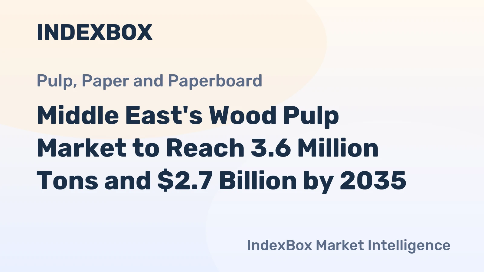 Middle East's Wood Pulp Market to Reach 3.6 Million Tons and $2.7 Billion by 2035