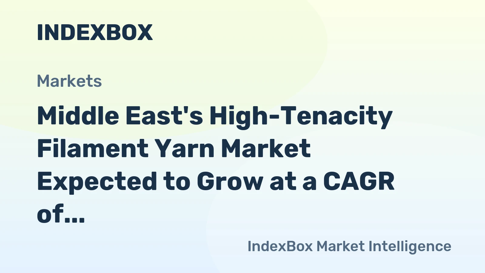Middle East's High-Tenacity Filament Yarn Market Expected to Grow at a CAGR of +0.7% through 2035