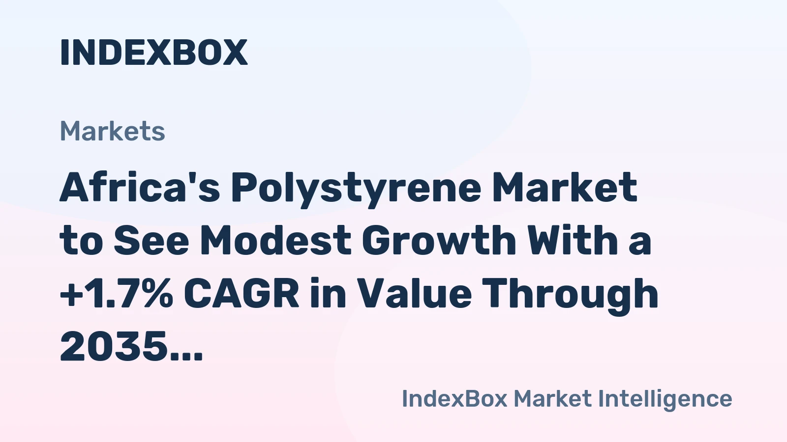 Africa's Polystyrene Market to See Modest Growth With a +1.7% CAGR in Value Through 2035