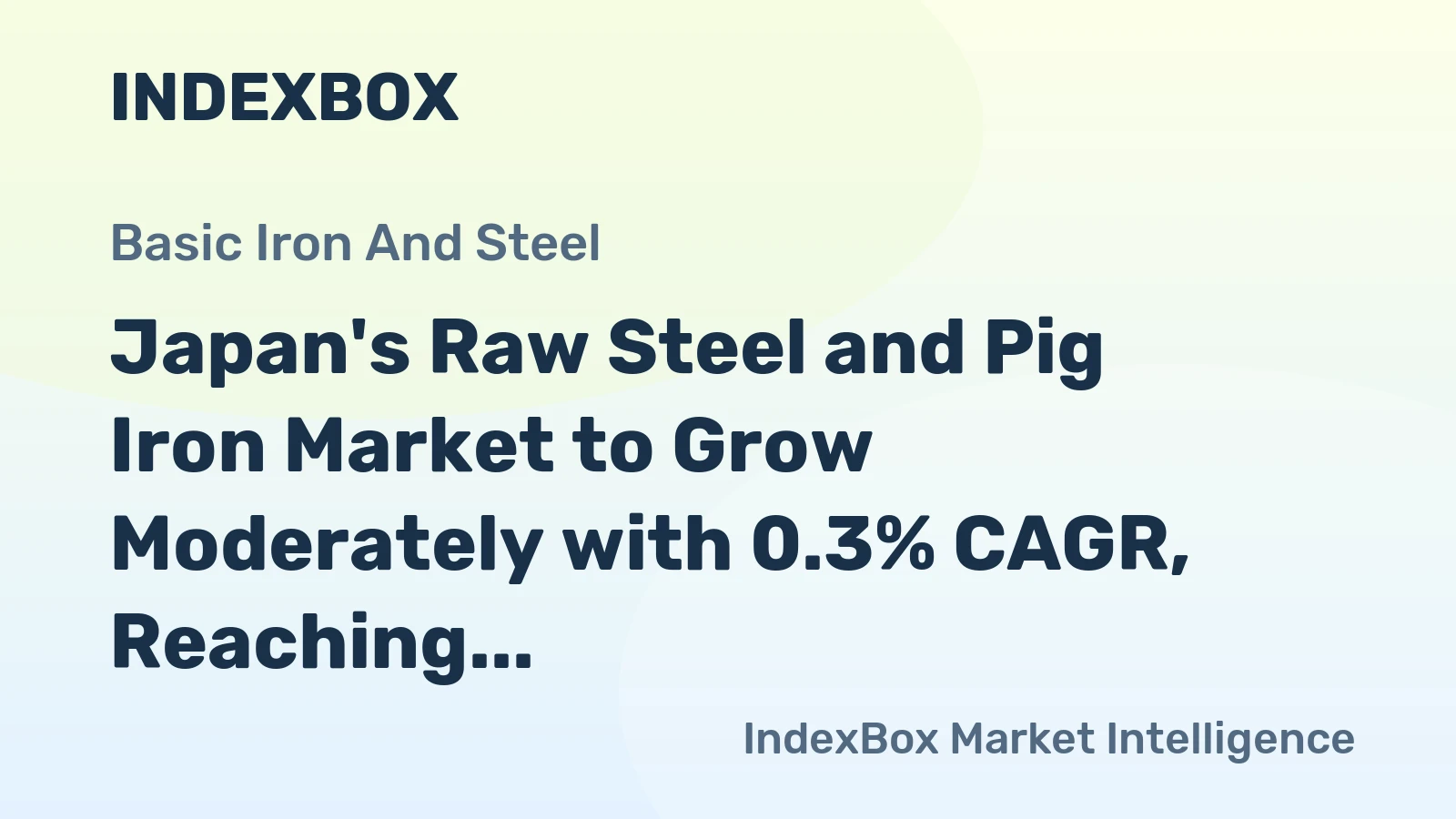 Japan's Raw Steel and Pig Iron Market to Grow Moderately with 0.3% CAGR, Reaching 79M Tons by 2035