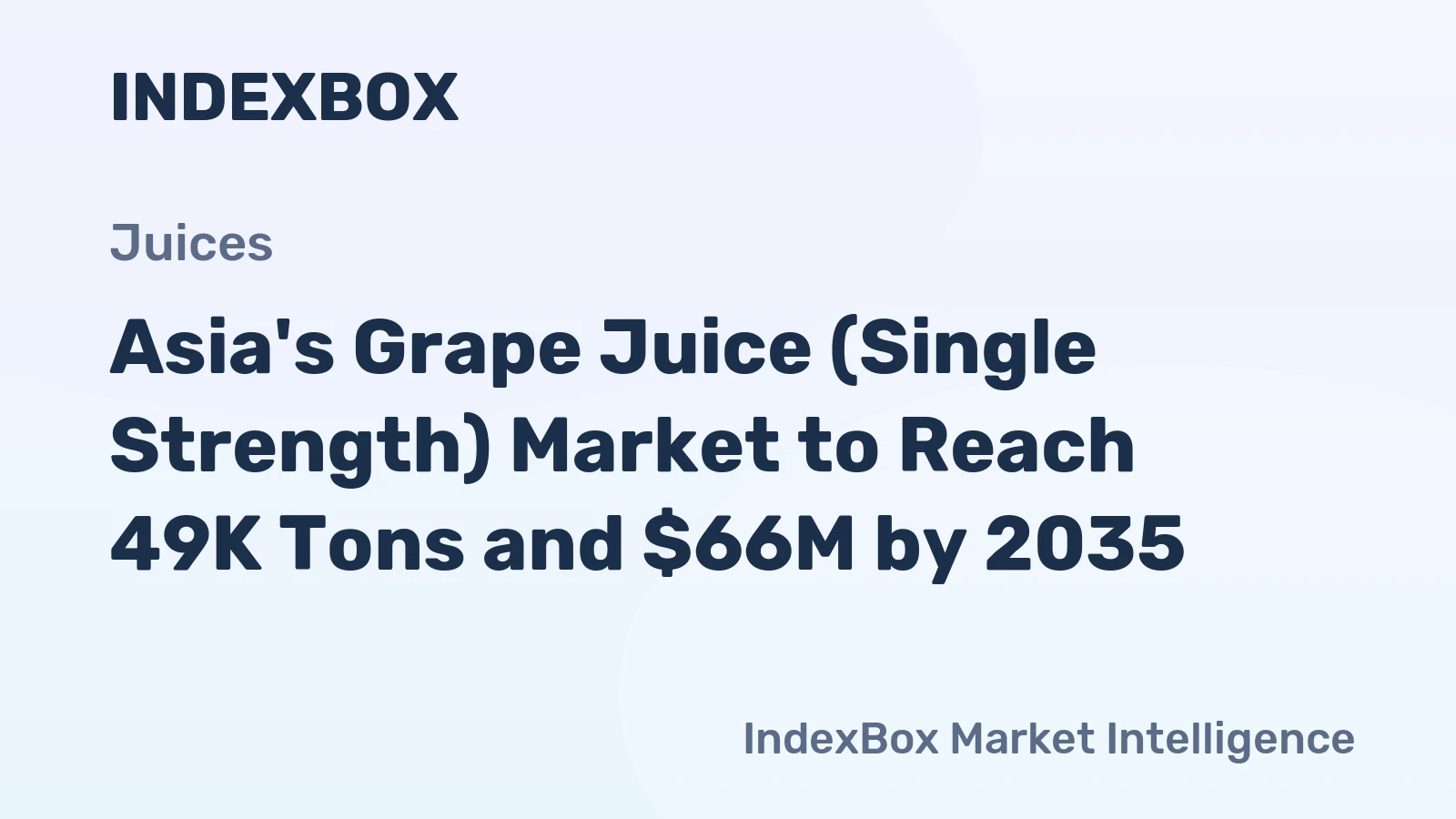 Asia's Grape Juice (Single Strength) Market to Reach 49K Tons and $66M by 2035
