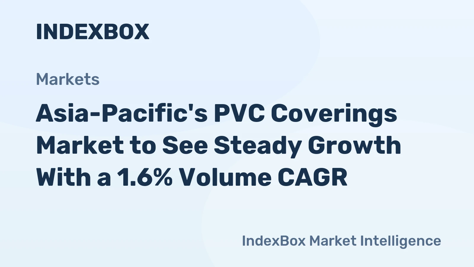 Asia-Pacific's PVC Coverings Market to See Steady Growth With a 1.6% Volume CAGR