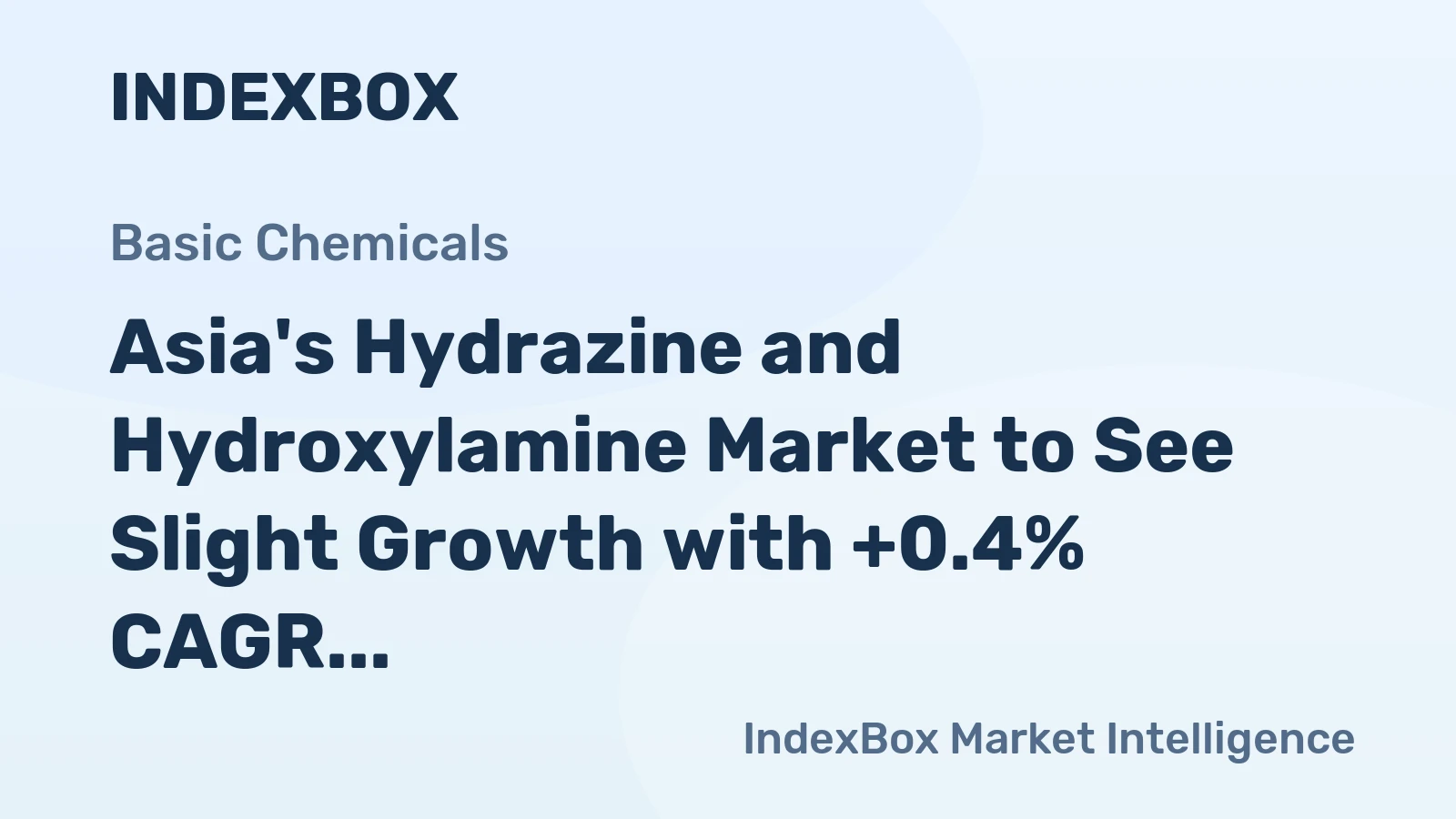Asia's Hydrazine and Hydroxylamine Market to See Slight Growth with +0.4% CAGR from 2024 to 2035