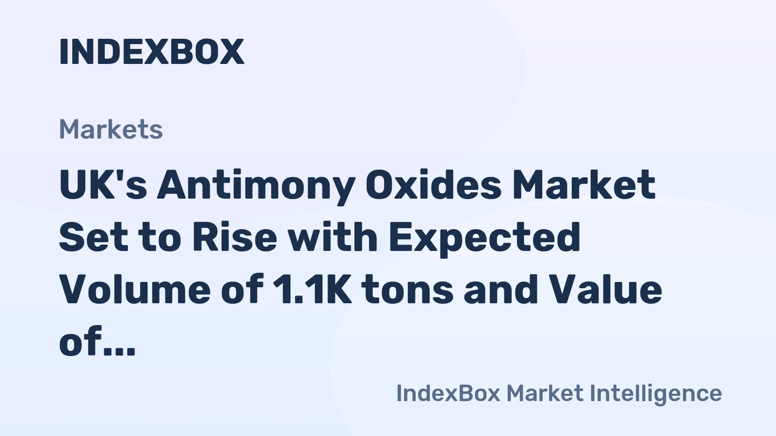 UK's Antimony Oxides Market Set to Rise with Expected Volume of 1.1K tons and Value of $18M by 2035