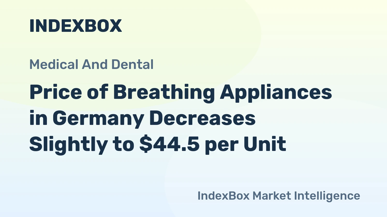 Price of Breathing Appliances in Germany Decreases Slightly to $44.5 per Unit