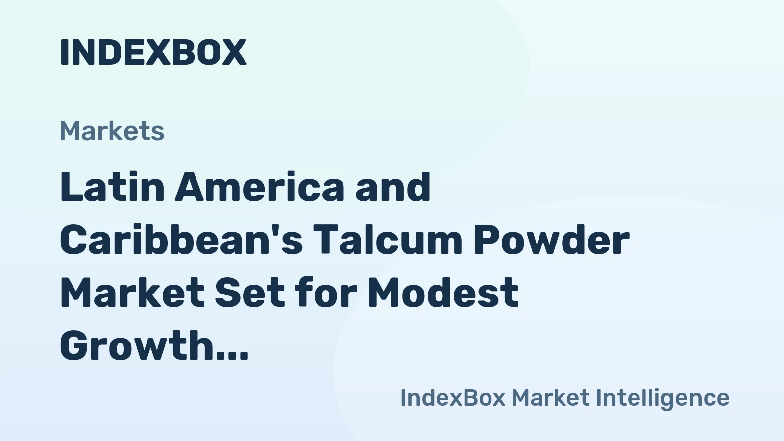 Latin America and Caribbean's Talcum Powder Market Set for Modest Growth to 20K Tons and $324M by 2035