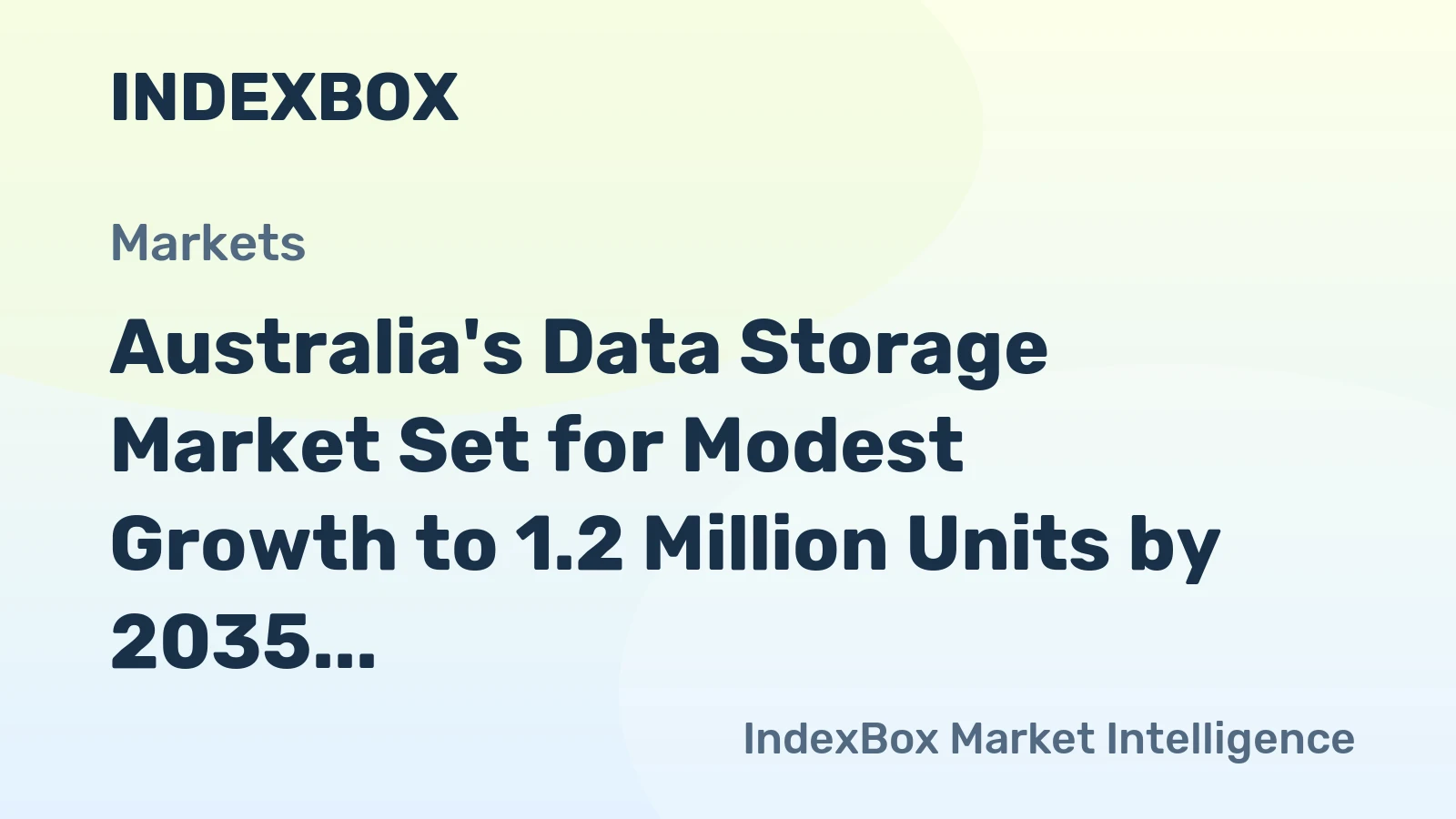Australia's Data Storage Market Set for Modest Growth to 1.2 Million Units by 2035