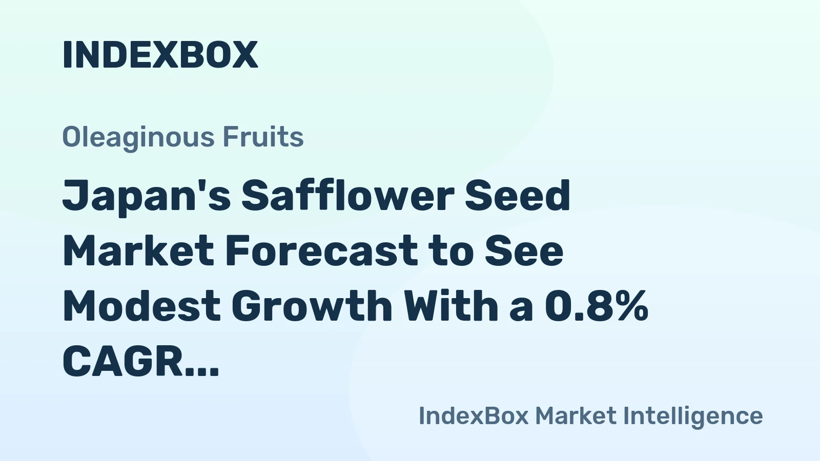 Japan's Safflower Seed Market Forecast to See Modest Growth With a 0.8% CAGR in Value