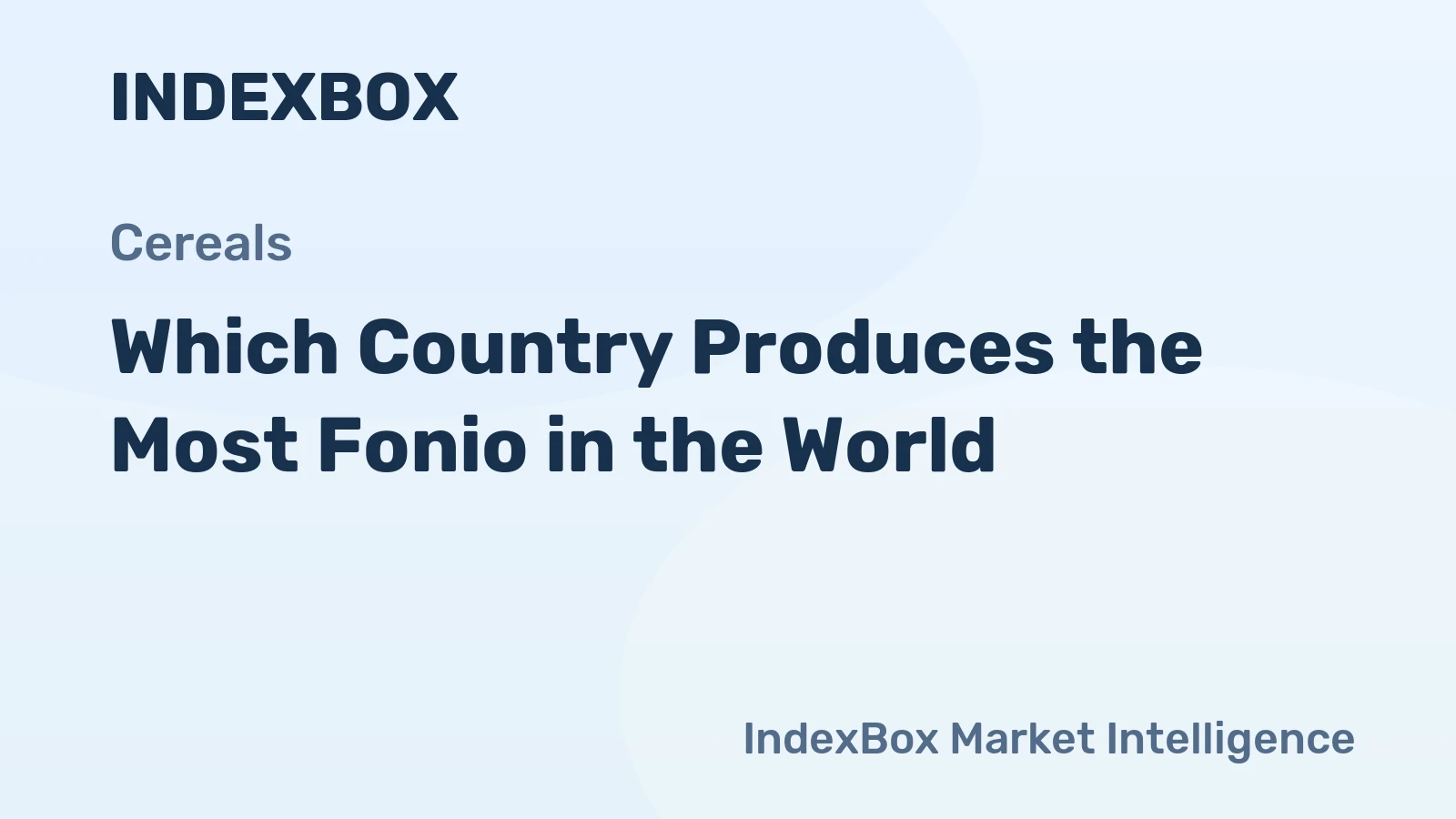 Which Country Produces the Most Fonio in the World?