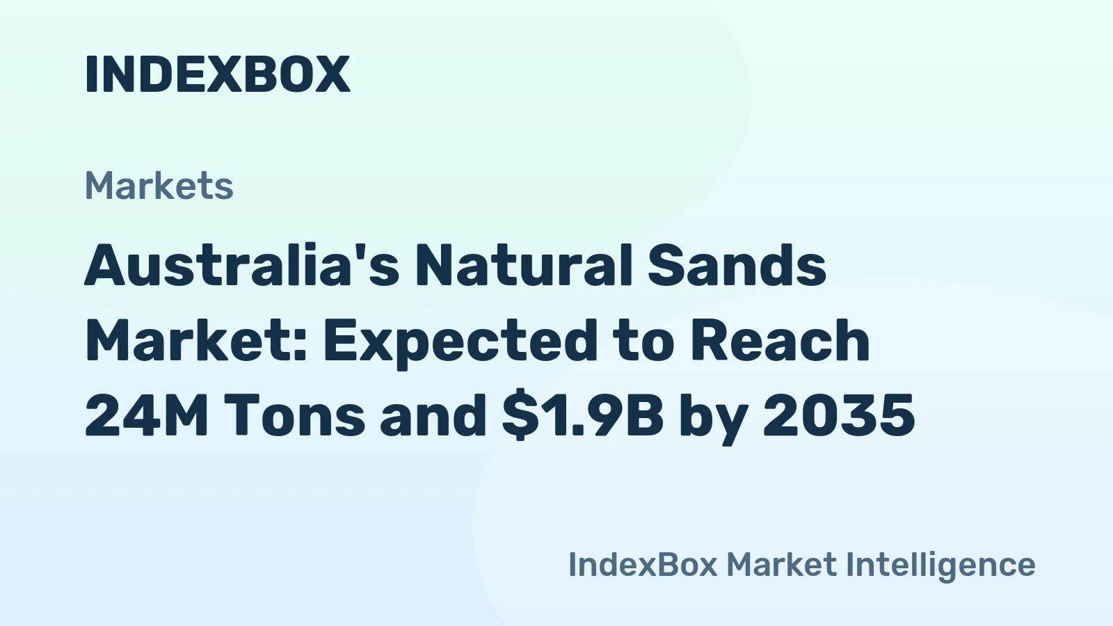 Australia's Natural Sands Market: Expected to Reach 24M Tons and $1.9B by 2035