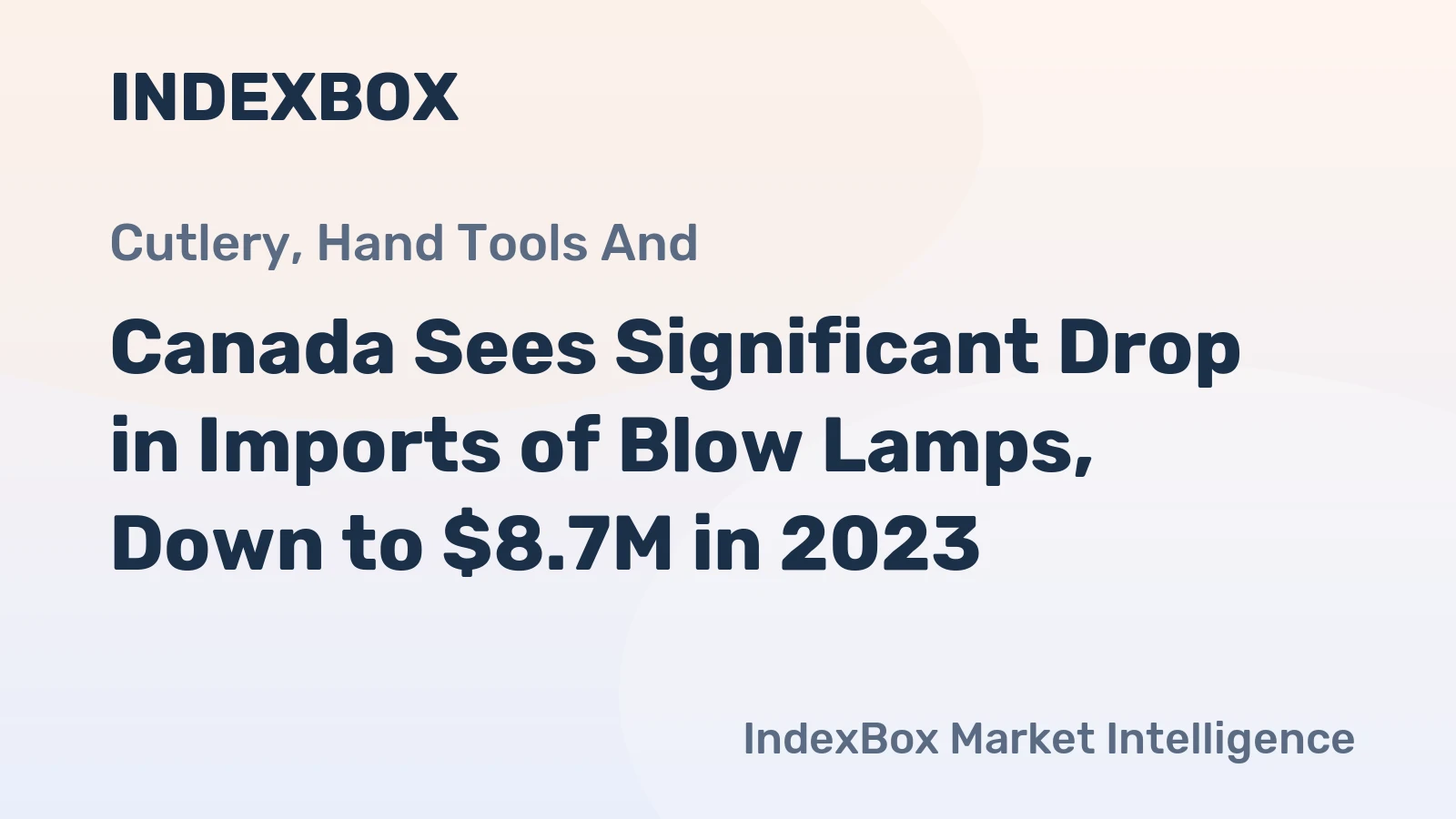 Canada Sees Significant Drop in Imports of Blow Lamps, Down to $8.7M in 2023.