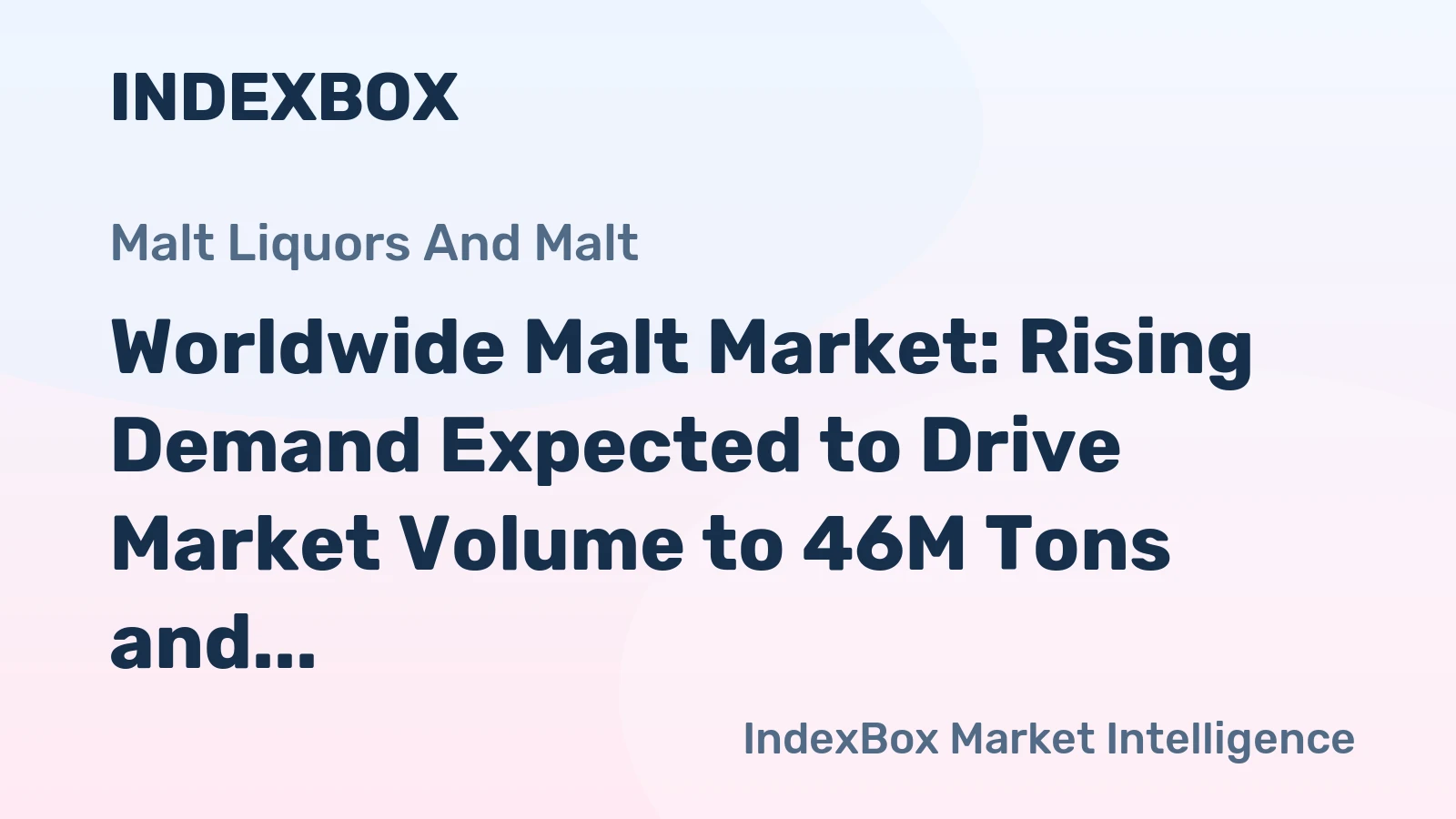 Worldwide Malt Market: Rising Demand Expected to Drive Market Volume to 46M Tons and Market Value to $31B by 2035