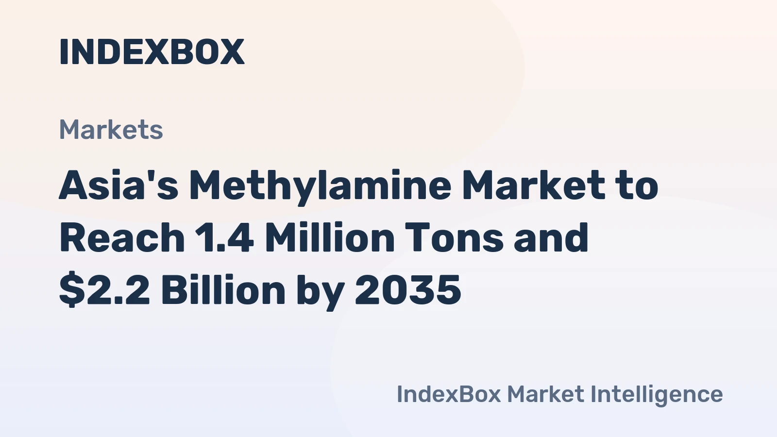 Asia's Methylamine Market to Reach 1.4 Million Tons and $2.2 Billion by 2035