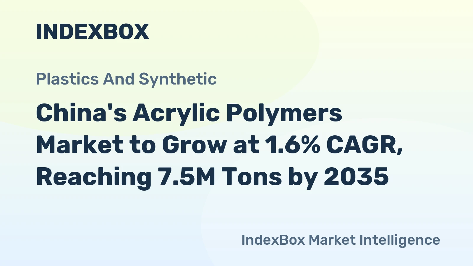 China's Acrylic Polymers Market to Grow at 1.6% CAGR, Reaching 7.5M Tons by 2035