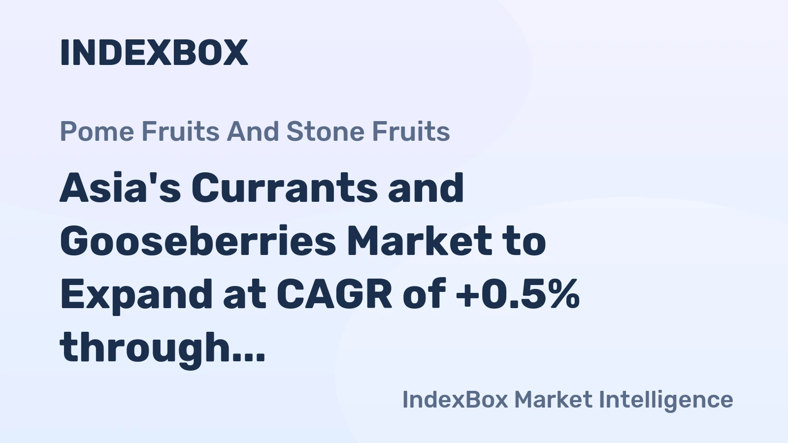 Asia's Currants and Gooseberries Market to Expand at CAGR of +0.5% through 2035, Reaching 8.5K Tons