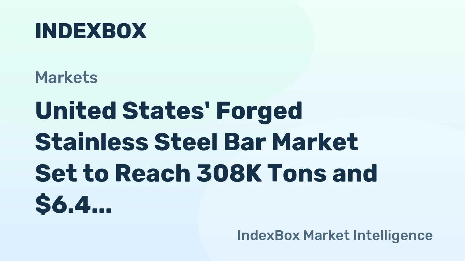United States' Forged Stainless Steel Bar Market Set to Reach 308K Tons and $6.4 Billion by 2035