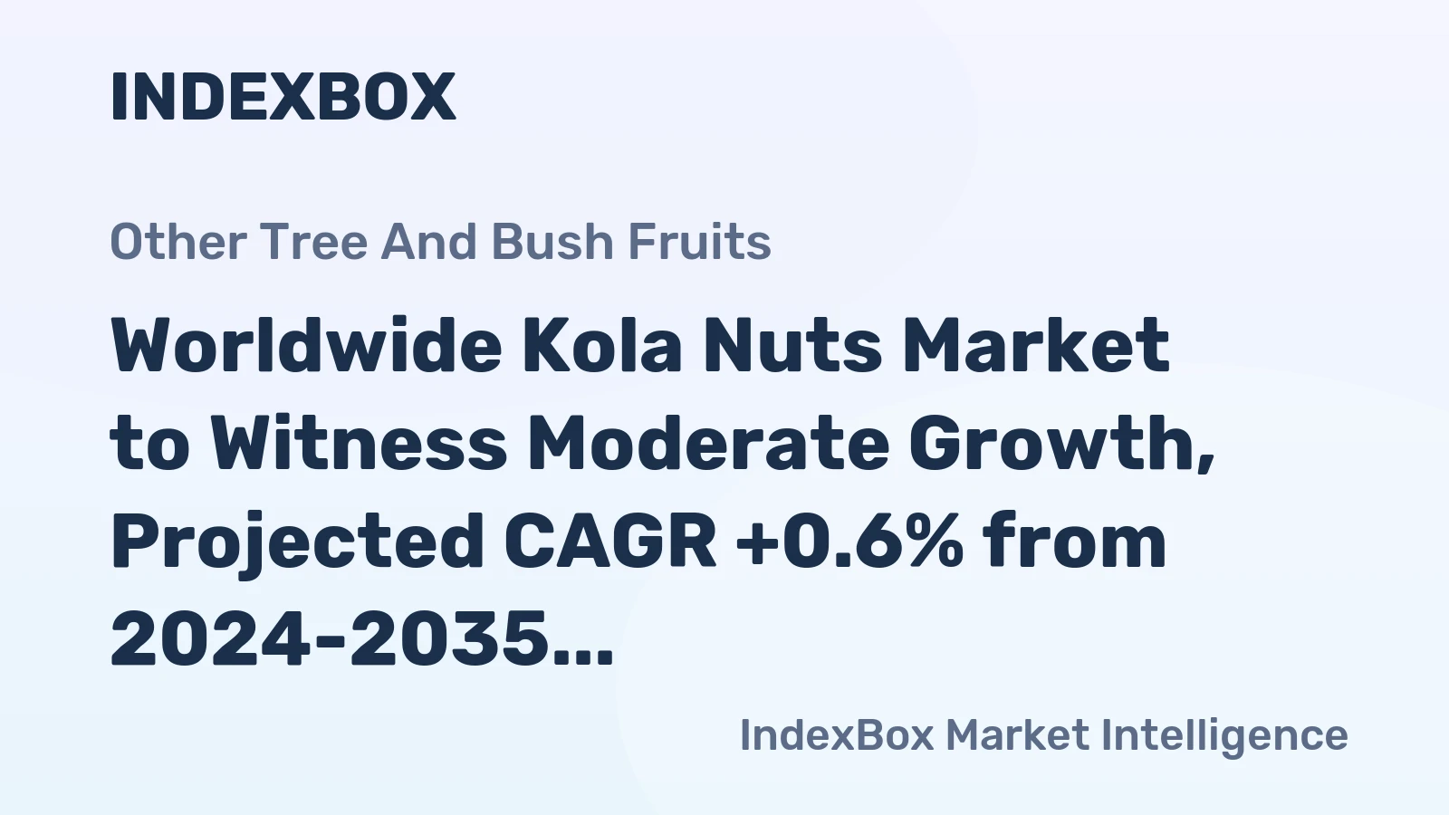 Worldwide Kola Nuts Market to Witness Moderate Growth, Projected CAGR +0.6% from 2024-2035