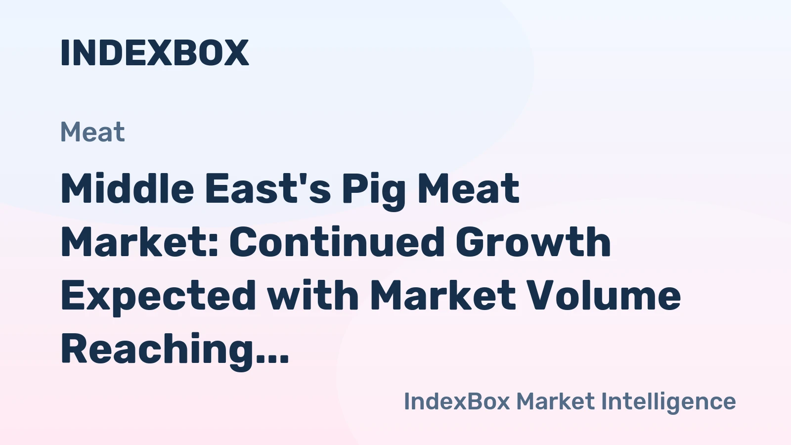 Middle East's Pig Meat Market: Continued Growth Expected with Market Volume Reaching 2.3M Tons by 2035