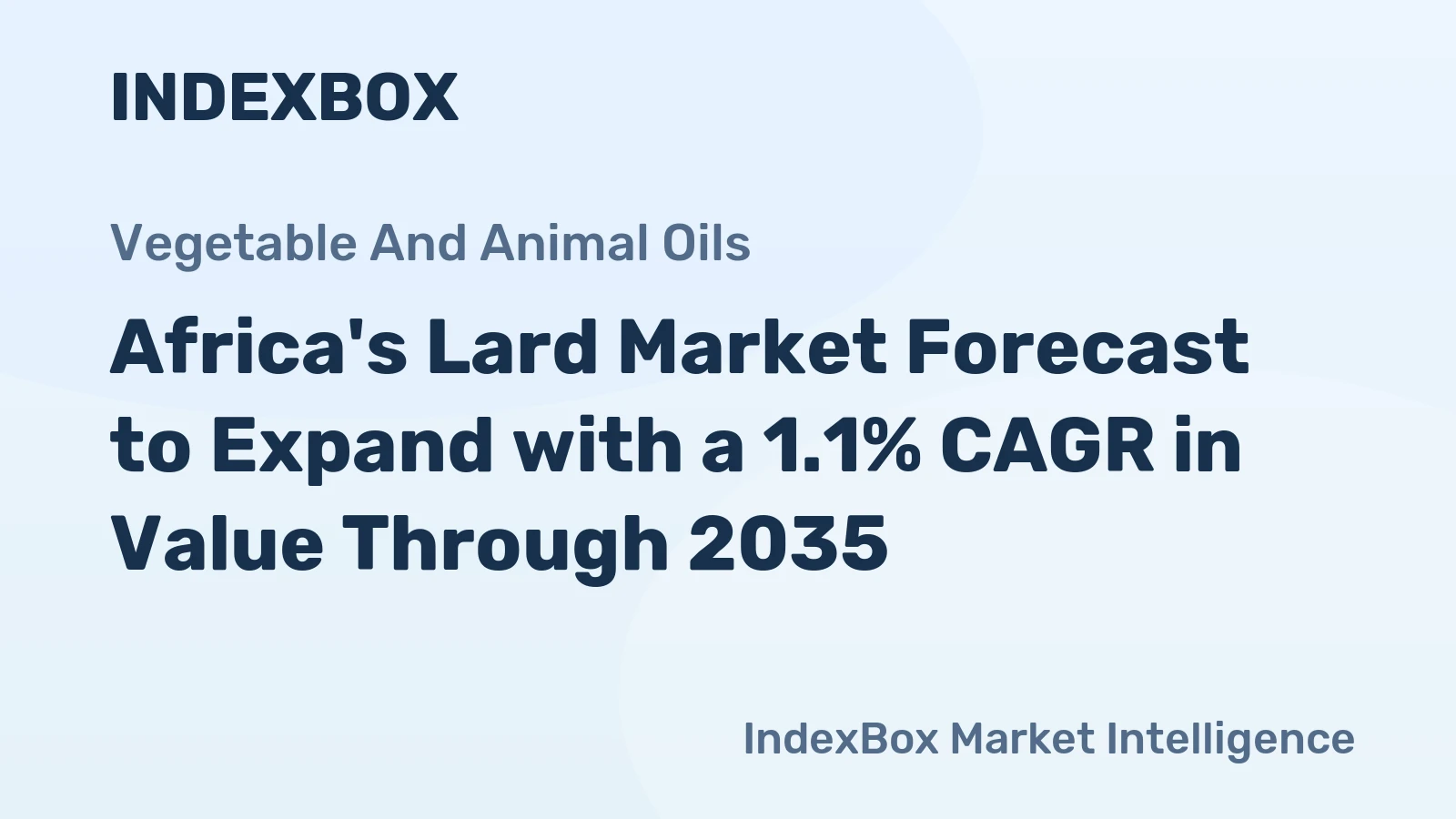 Africa's Lard Market Forecast to Expand with a 1.1% CAGR in Value Through 2035