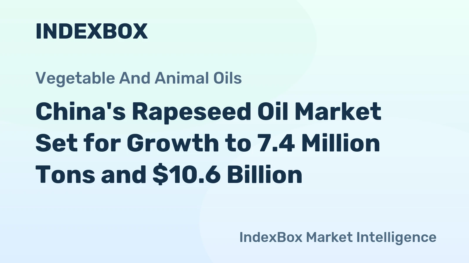 China's Rapeseed Oil Market Set for Growth to 7.4 Million Tons and $10.6 Billion