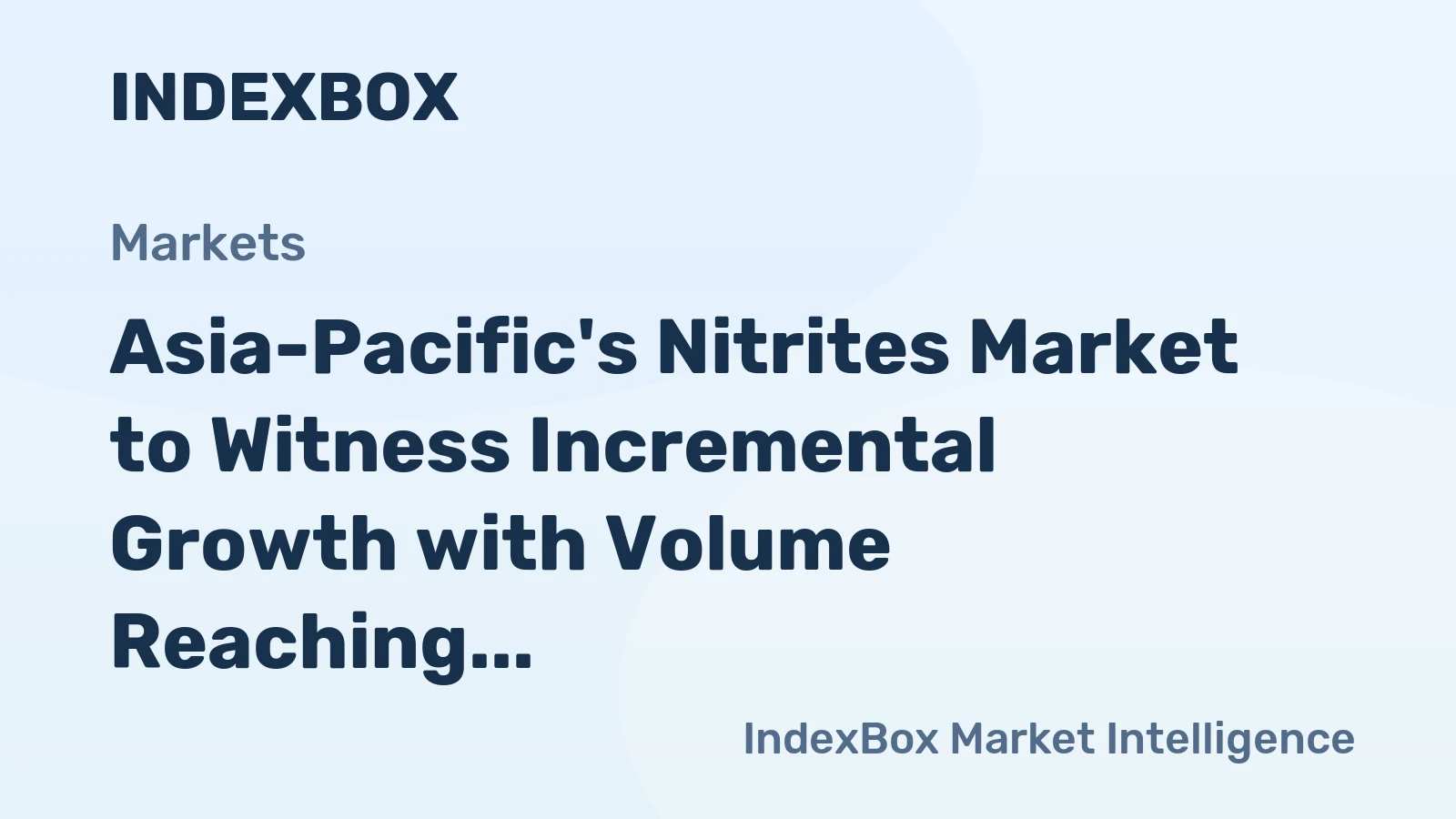 Asia-Pacific's Nitrites Market to Witness Incremental Growth with Volume Reaching 44K tons and Value at $33M by 2035