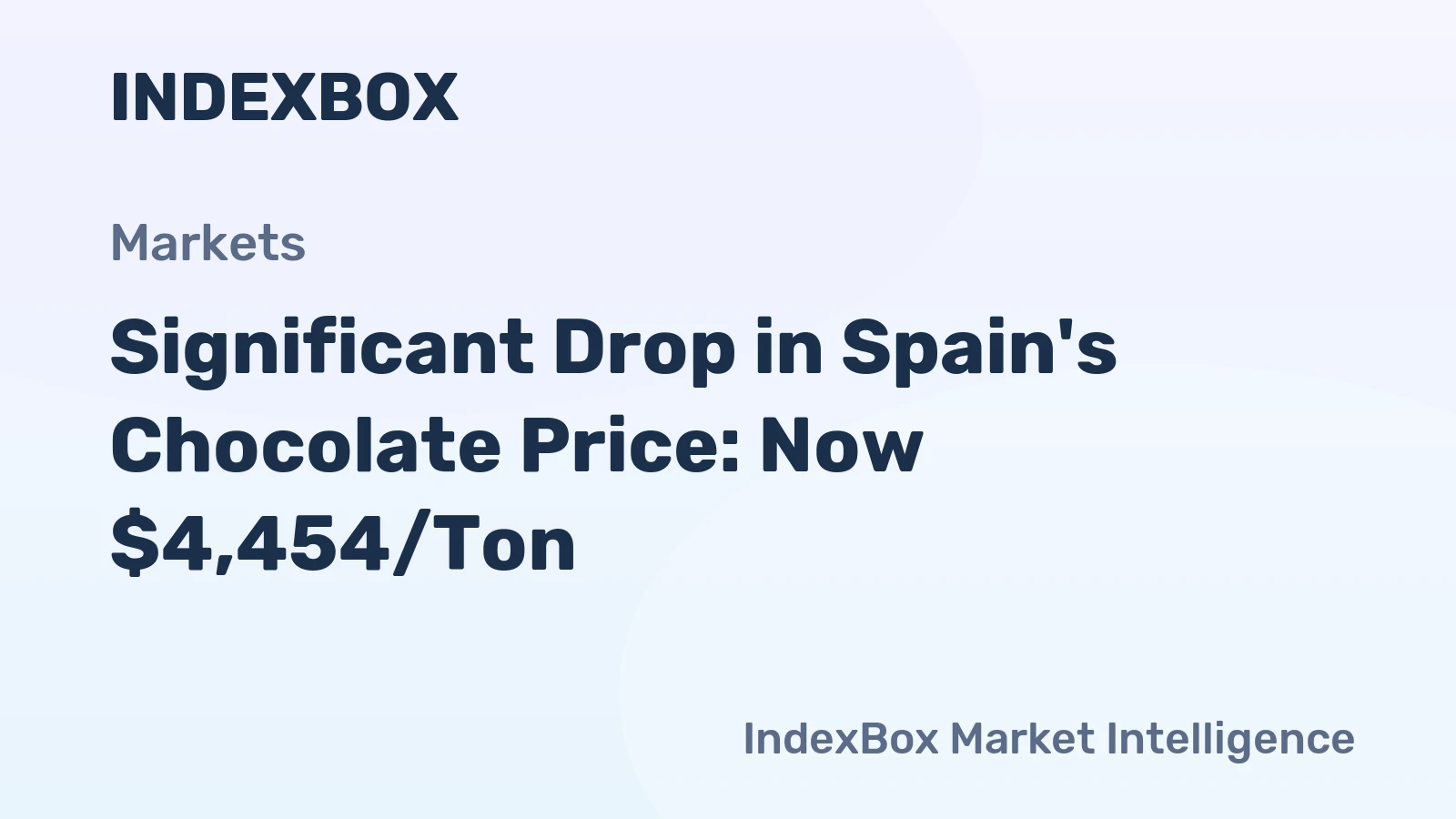 Significant Drop in Spain's Chocolate Price: Now $4,454/Ton