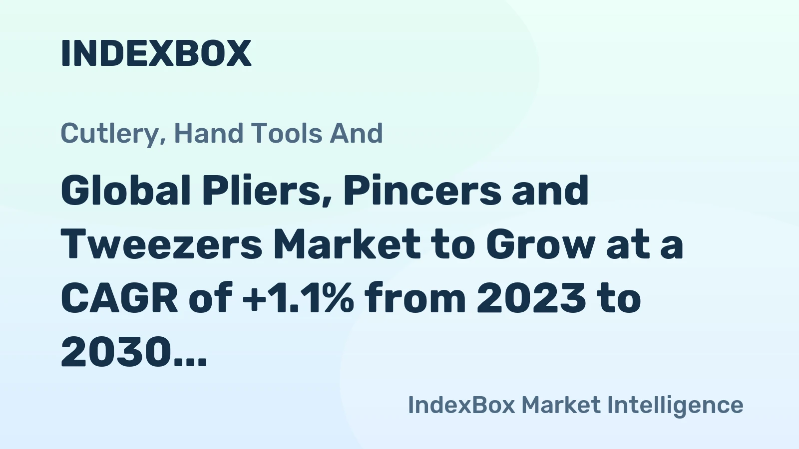 Global Pliers, Pincers and Tweezers Market to Grow at a CAGR of +1.1% from 2023 to 2030