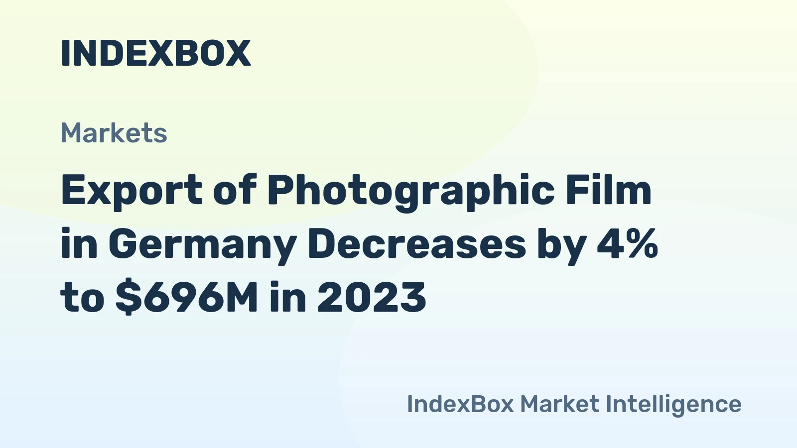 Export of Photographic Film in Germany Decreases by 4% to $696M in 2023