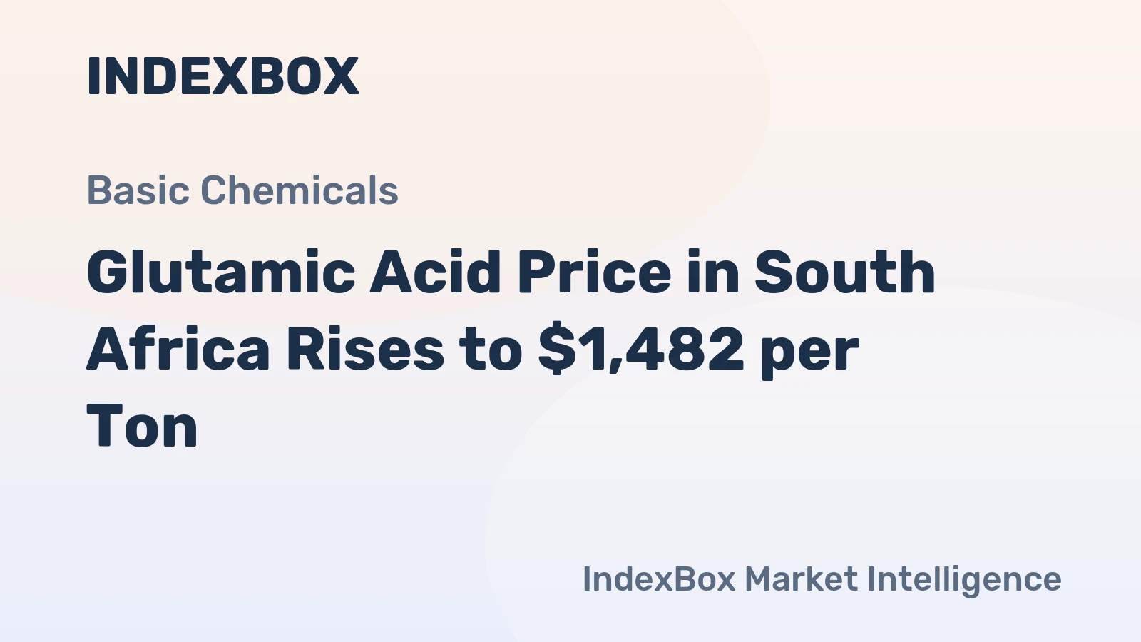 Glutamic Acid Price in South Africa Rises to $1,482 per Ton