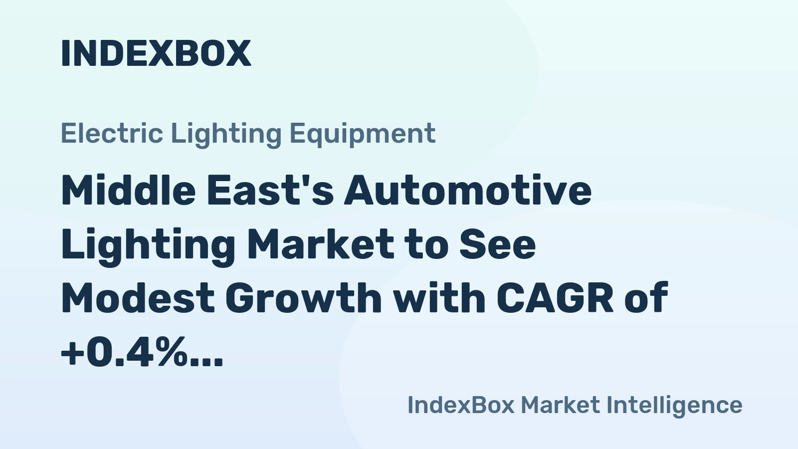 Middle East's Automotive Lighting Market to See Modest Growth with CAGR of +0.4% from 2024-2035