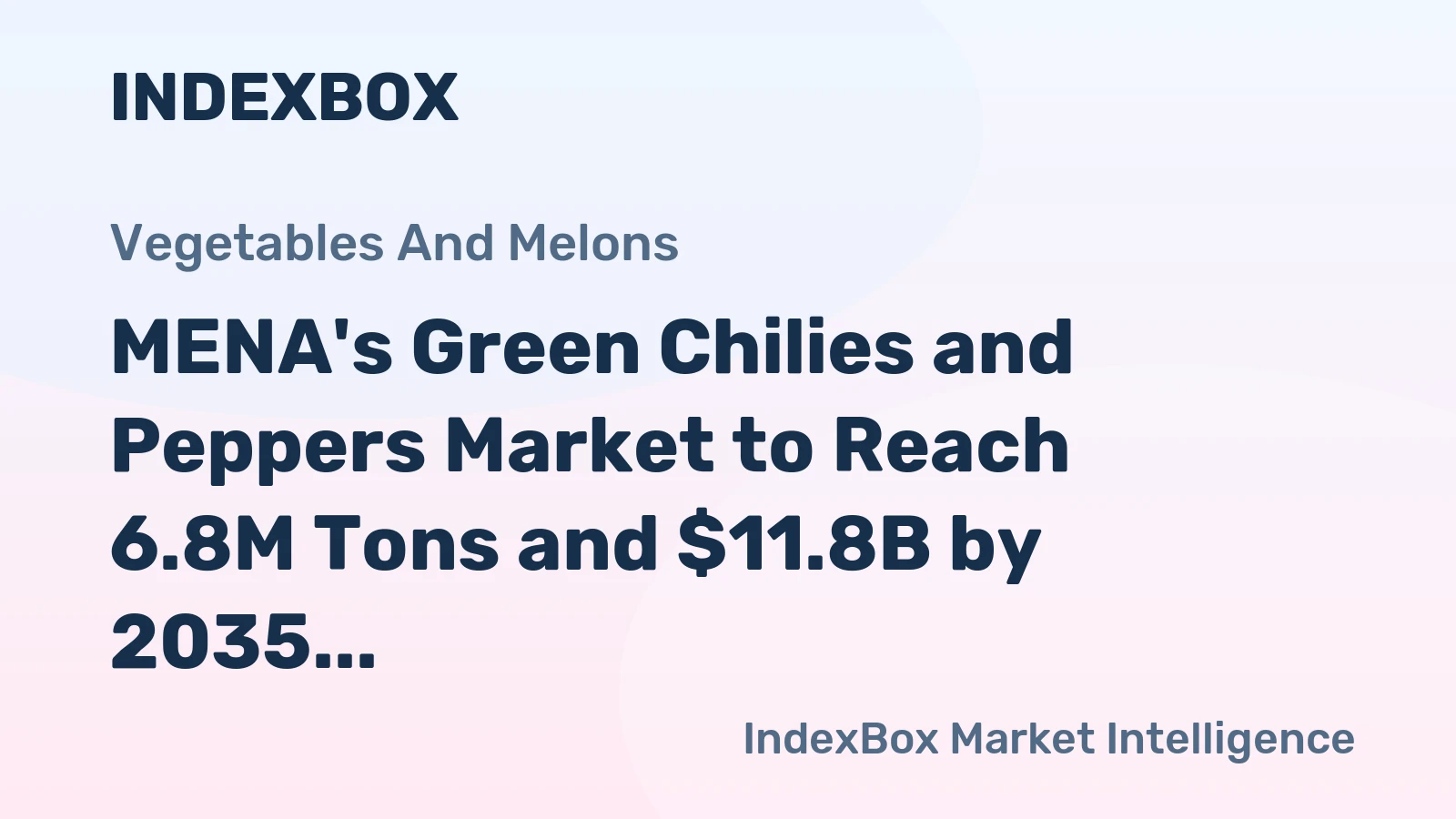 MENA's Green Chilies and Peppers Market to Reach 6.8M Tons and $11.8B by 2035